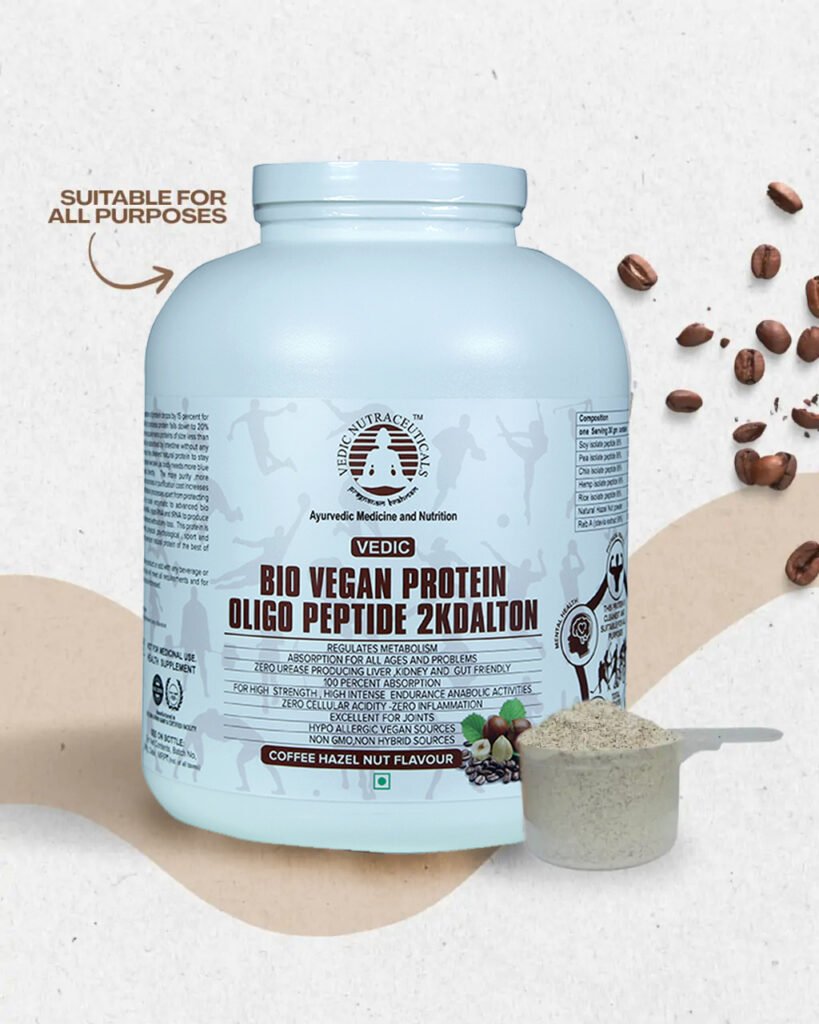 Bio Vegan Protein Oligo Peptide 2Kdalton (Coffee Hazelnut ) – Vedic ...